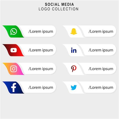 소셜 미디어 로고 컬렉션 프리미엄 벡터