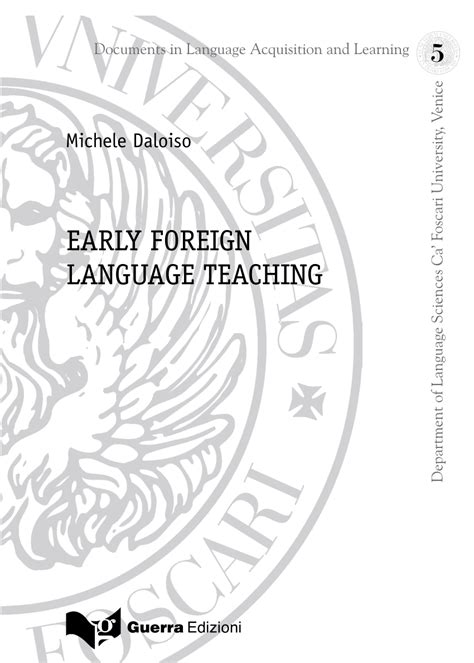 Pdf Early Foreign Language Teaching