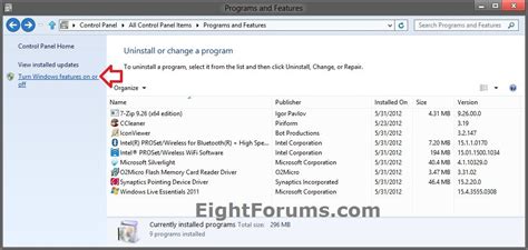 Windows Features Turn On Or Off In Windows 8 Windows 8 Help Forums