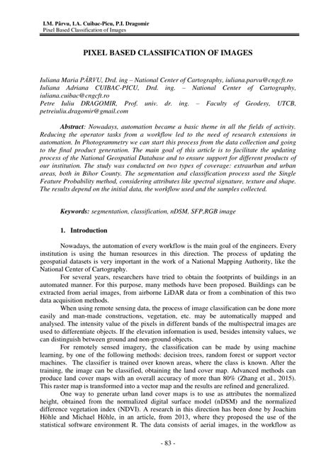 Pdf Pixel Based Classification Of Images