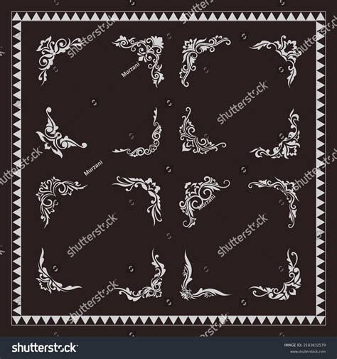 Corner Border Decoration Collection Vector Template Stock Vector Royalty Free 2183832579