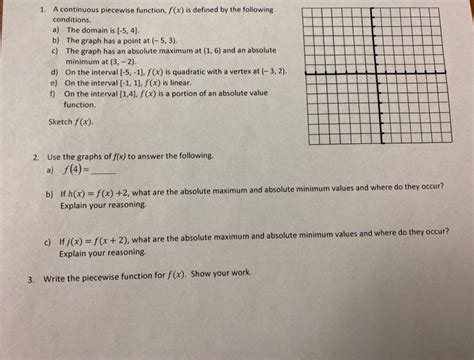 Solved A Continuous Piecewise Function F X Is Defined By Chegg Com
