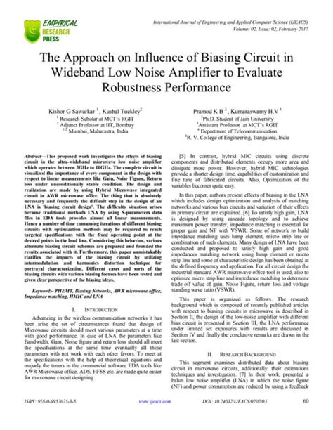 Design And Implementation Of A Low Noise Amplifier For Ultra Wideband Applications Pdf