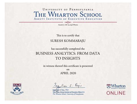 Suresh K On Linkedin Successfully Completed Business Analytics From Data To Insights Course