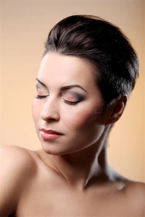 Glamour And Gorgeous Brunette Showing Her Body Stock Image Image Of