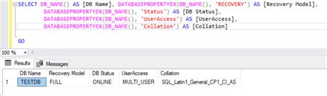 Metadata Functions In Sql Server Serverproperty Dbname Objectid