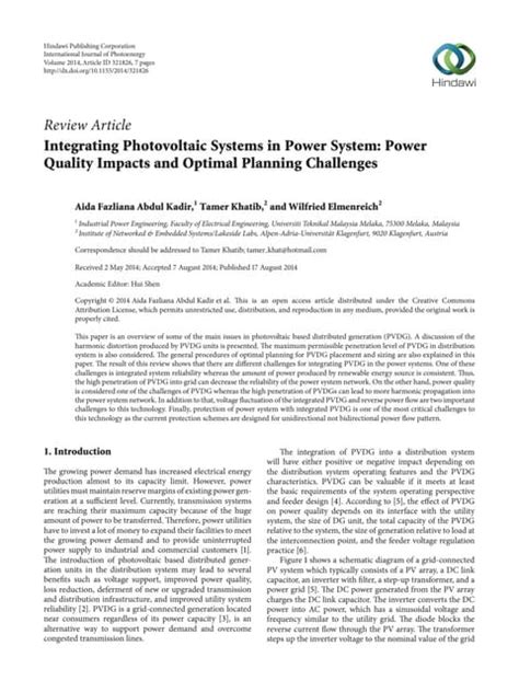 Integrating Photovoltaic Systems In Power System Pdf Power And Energy