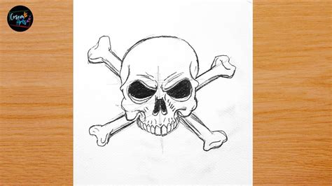 Skull And Crossbones Pencil Drawings How To Draw A Simple Skull Step