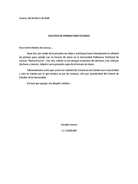 Modelo De Carta De Solicitud De Permiso Modelo Ejemplo De Vrogue Hot