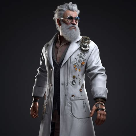 Mad Scientist Health Mad Scientist Cyberpunk Male Character Modeling