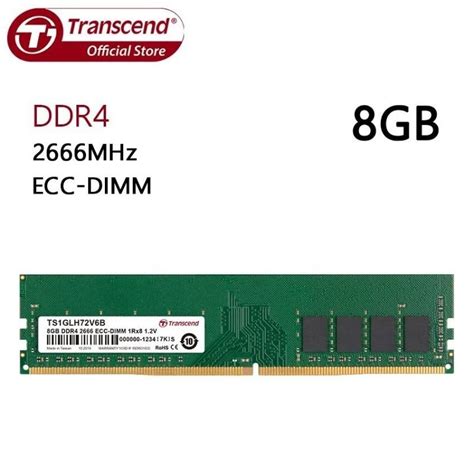 Transcend 8gb Ddr4 2666 Ecc Unbuffered Dimm Memory Ram For Workstation And Server Ts1glh72v6b