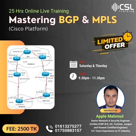 Csl Training On Linkedin 🔥mastering Bgp And Mpls Cisco Platform অনলাইন