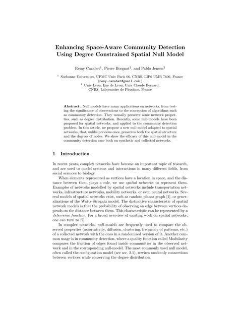 Pdf Enhancing Space Aware Community Detection Using Degree