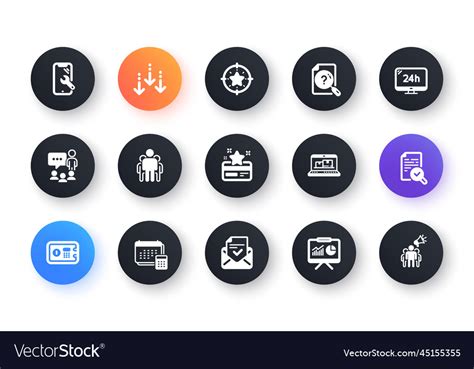 Minimal Set Of Inspect Presentation And Safe Box Vector Image
