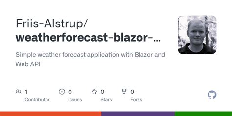GitHub Friis Alstrup Weatherforecast Blazor Webapi Simple Weather