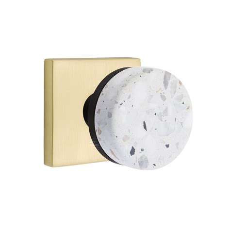 Select Knobs Collection Passage Square Rosette In Satin Brass And