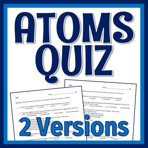 Structure Of Atoms Quiz Flying Colors Science