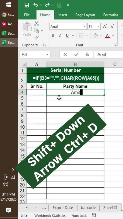 Viralvideo Exceltips Exceltricks Unique Trick For Create Serial Number In Alphabet Youtube