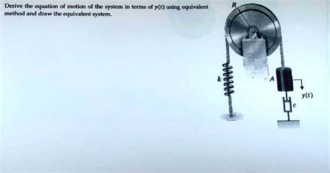Solved Derive The Equation Of Motion Of The System In Terms Of Y T Using Equivalent Method And