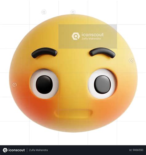 Blushing Embarrassed Emoji 3d Icon Free Download Sign And Symbols 3d
