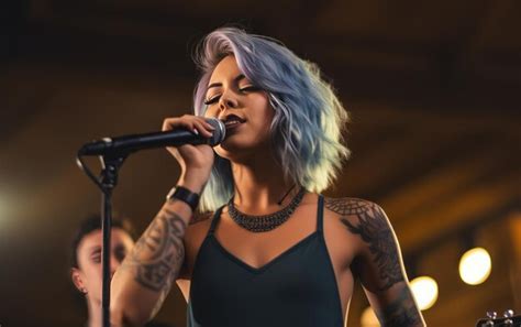 Premium Photo Female Musician Singing