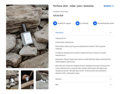 Bootstrap Ecommerce Blocks Product Details