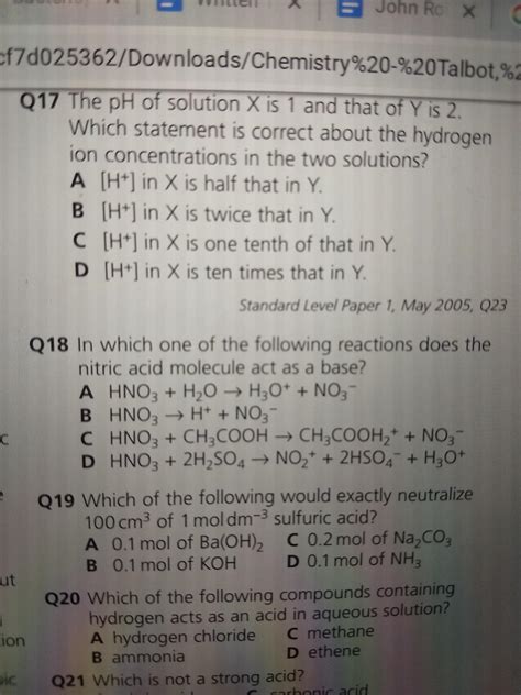Number 18 Please Help R Chemhelp