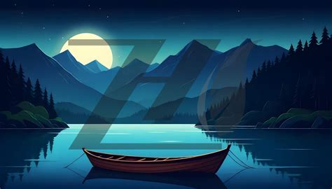 دانلود تصویر زمینه منظره شب کنار دریاچه دانلود رایگان فایل لایه باز، Psd، وکتور، لوگو و موکاپ