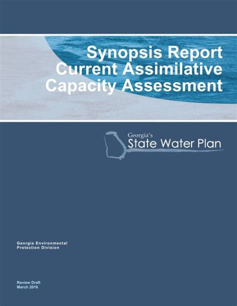 Synopsis Report Current Assimilative Capacity Assessment