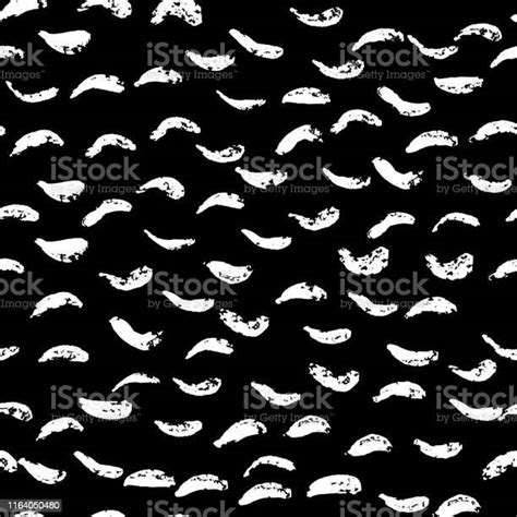 검은 색 배경에 반복되는 흰색 잉크 손으로 그린 추상적인 매끄러운 패턴 거친에 대한 스톡 벡터 아트 및 기타 이미지 거친 검은색 그런지 이미지 기법 Istock