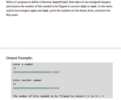 solved write a c program to define a function countflip