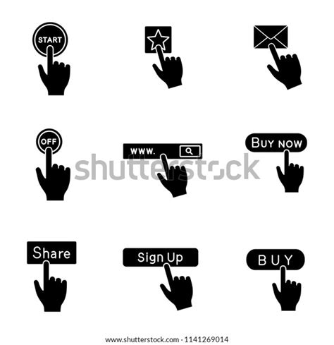 App Buttons Glyph Icons Set Click Stock Vector Royalty Free 1141269014 Shutterstock