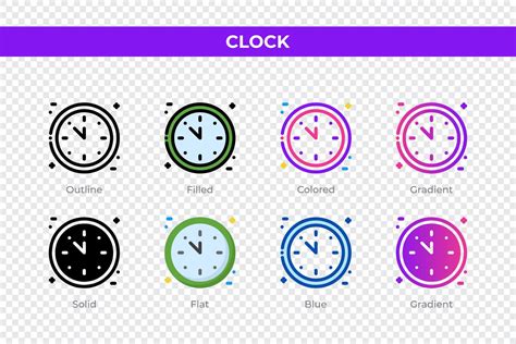Clock Icons In Different Style Clock Icons Set Holiday Symbol Different Style Icons Set