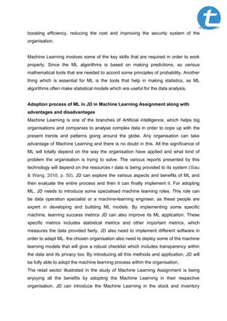 Machine Learning Assignment How JD Utilizes Artificial Intelligence PDF