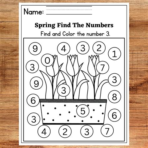 Spring Find The Numbers Spring Number Recognition Worksheets 0 10