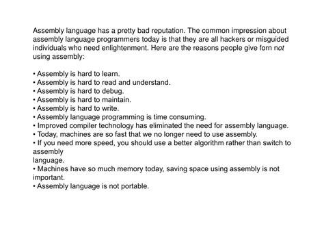 Ppt Assembly Is Hard To Learn Powerpoint Presentation Free Download