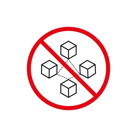 금지된 3d 큐브 제한 표시 금지된 상자 취소된 블록 기호 프리미엄 벡터