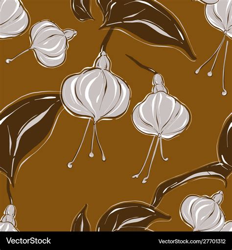 Rust Flowers Repetition Modern Autumn Royalty Free Vector