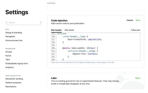 The Settings Page Redesign Using Ghost Ghost Forum