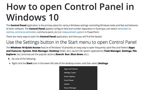 How To Open Control Panel In Windows Microsoft Office