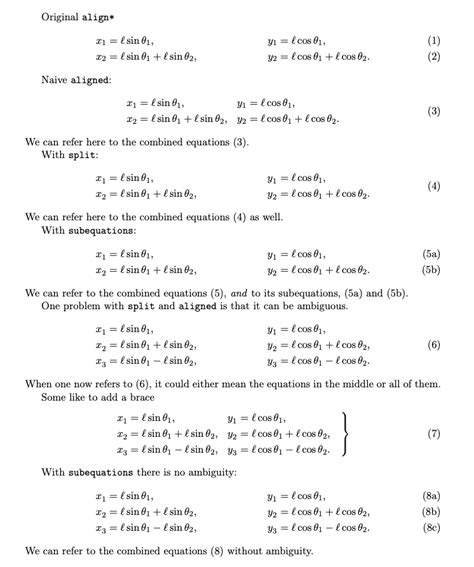 Math Mode How To Single Number A Set Of Aligned Equations In Two