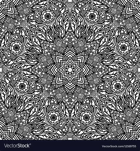 Seamless Floral Pattern Of Circular Ornaments Vector Image