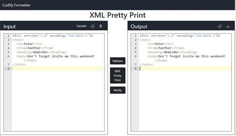 XML Pretty Print Online