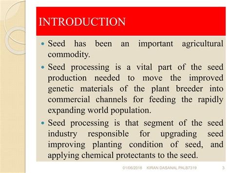 Plant Design And Building Layout Of Seed Processing Unit Pptx Agriculture Industries