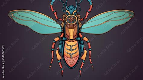 Thorax Dissection Flat Design Front View Science Theme Cartoon Drawing