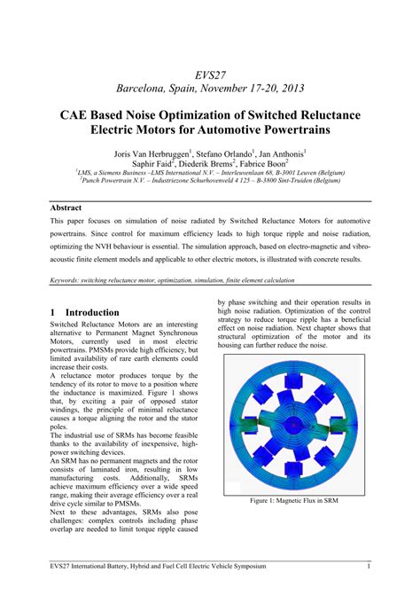 Pdf Cae Based Noise Optimization Of Switched Reluctance Electric