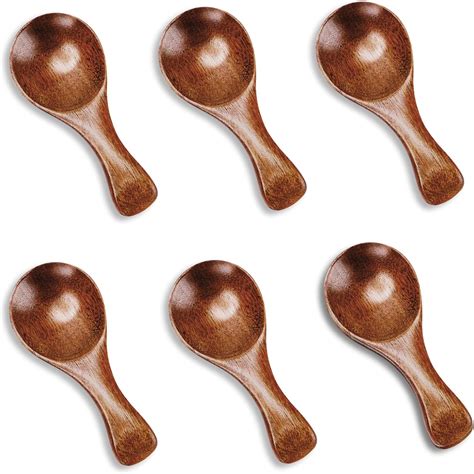Hefild 6pcs Small Wooden Spoons 32inch Small Wooden