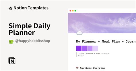 Simple Daily Planner Template Notion Marketplace