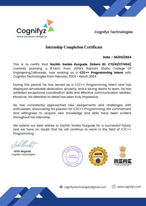 cognifyinternship cplusplus careergrowth cognifyinternship