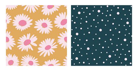 추상적 미니멀 한 우아한 브러시 카모마일 모양으로 미적 현대 인쇄 가능한 매끄러운 패턴 설정 보보스에 대한 스톡 벡터 아트 및